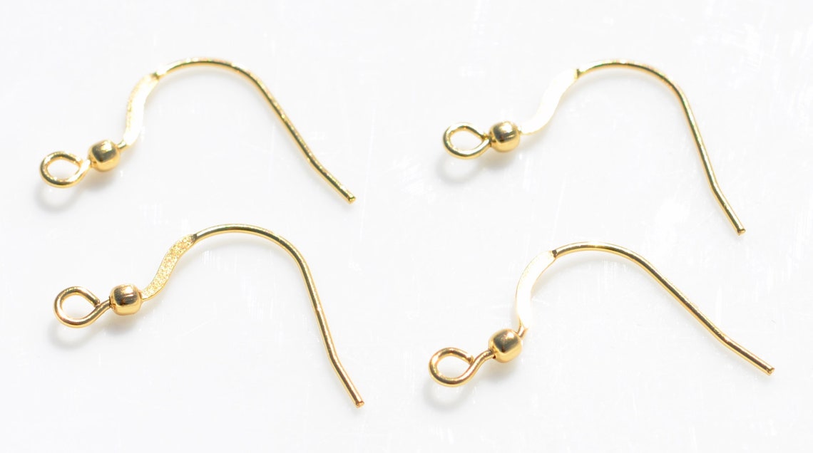10 Stainless Steel Gold Plated Earring Wire Hooks With a Loop - Etsy