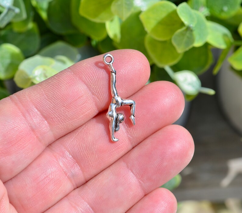 1 Gymnast 3D Silver Tone Charm SC6652 - Etsy
