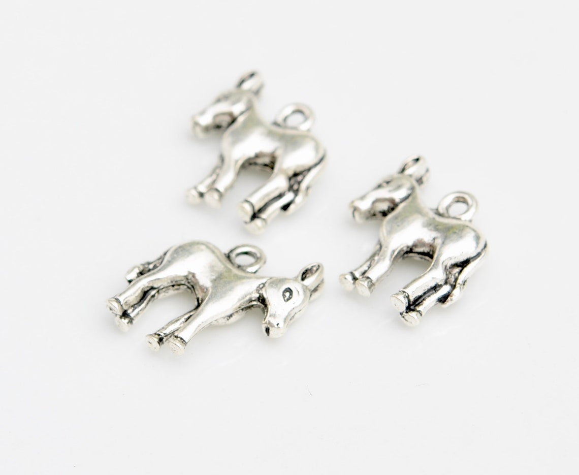 BULK 20 Donkey 3D Silver Tone Charms SC6800 - Etsy