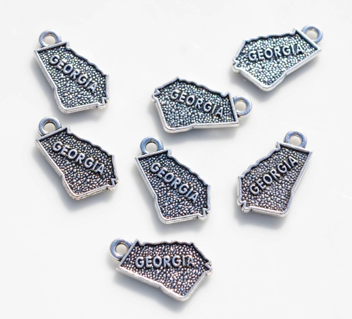 BULK 20 State of Georgia Silver Tone Charms SC5334 - Etsy
