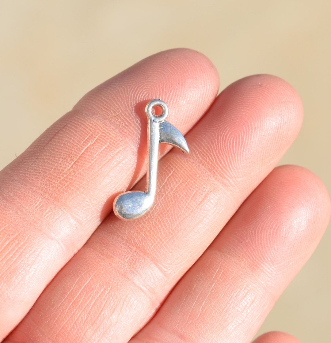 1 Music Note Silver Tone Charm SC1654 - Etsy