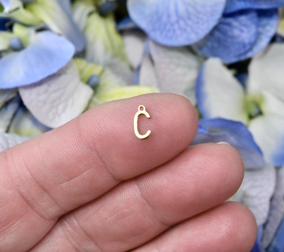 1 Gold Plated Stainless Steel Letter C Charm GC7142 - Etsy