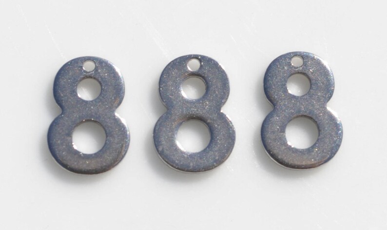 1 Stainless Steel Number 8 Charm SC5084 - Etsy