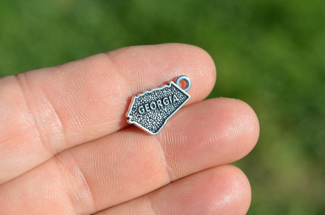 BULK 20 State of Georgia Silver Tone Charms SC5334 - Etsy
