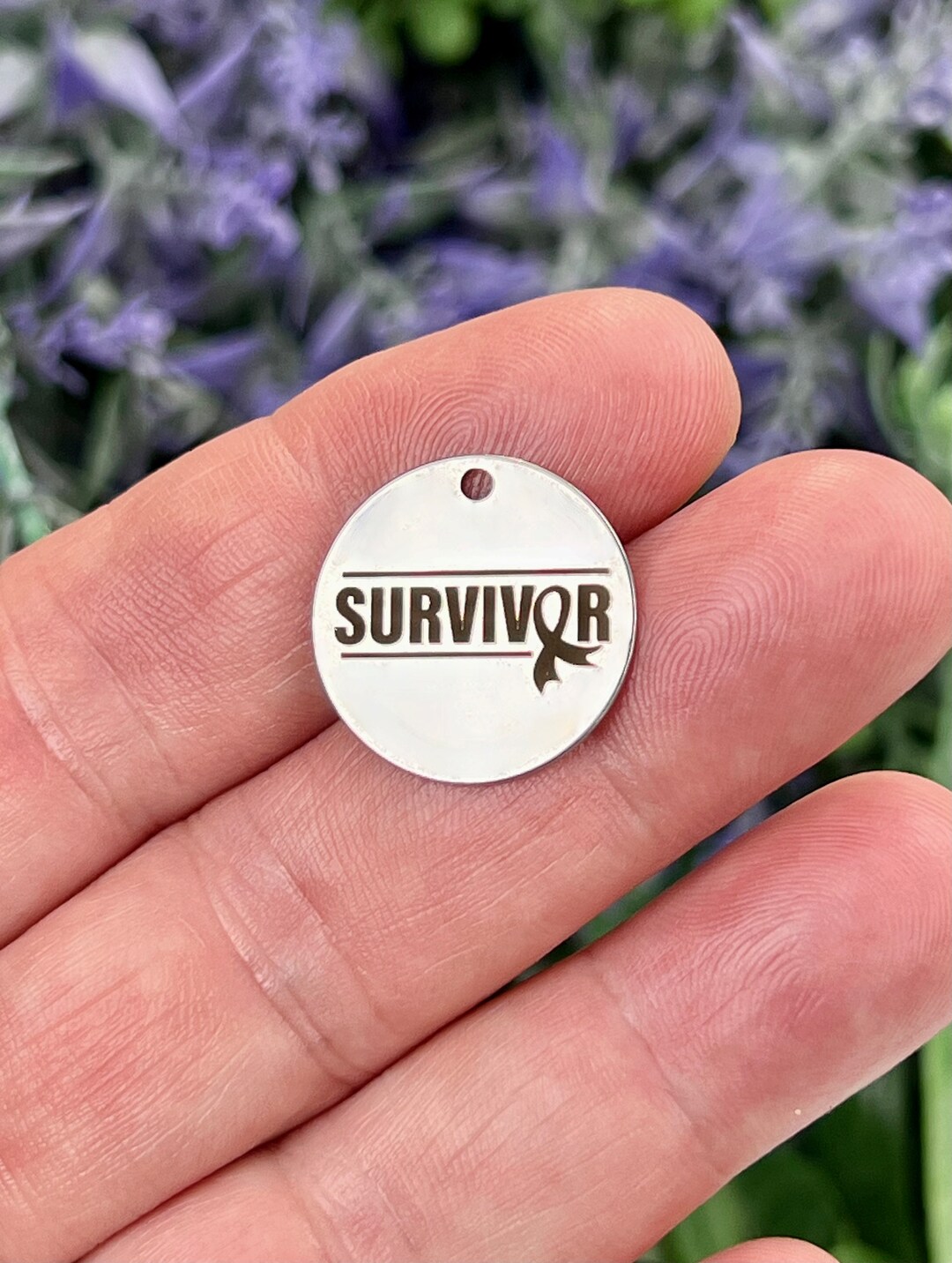 Survivor Custom Laser Engraved Stainless Steel Charm CC1434 - Etsy