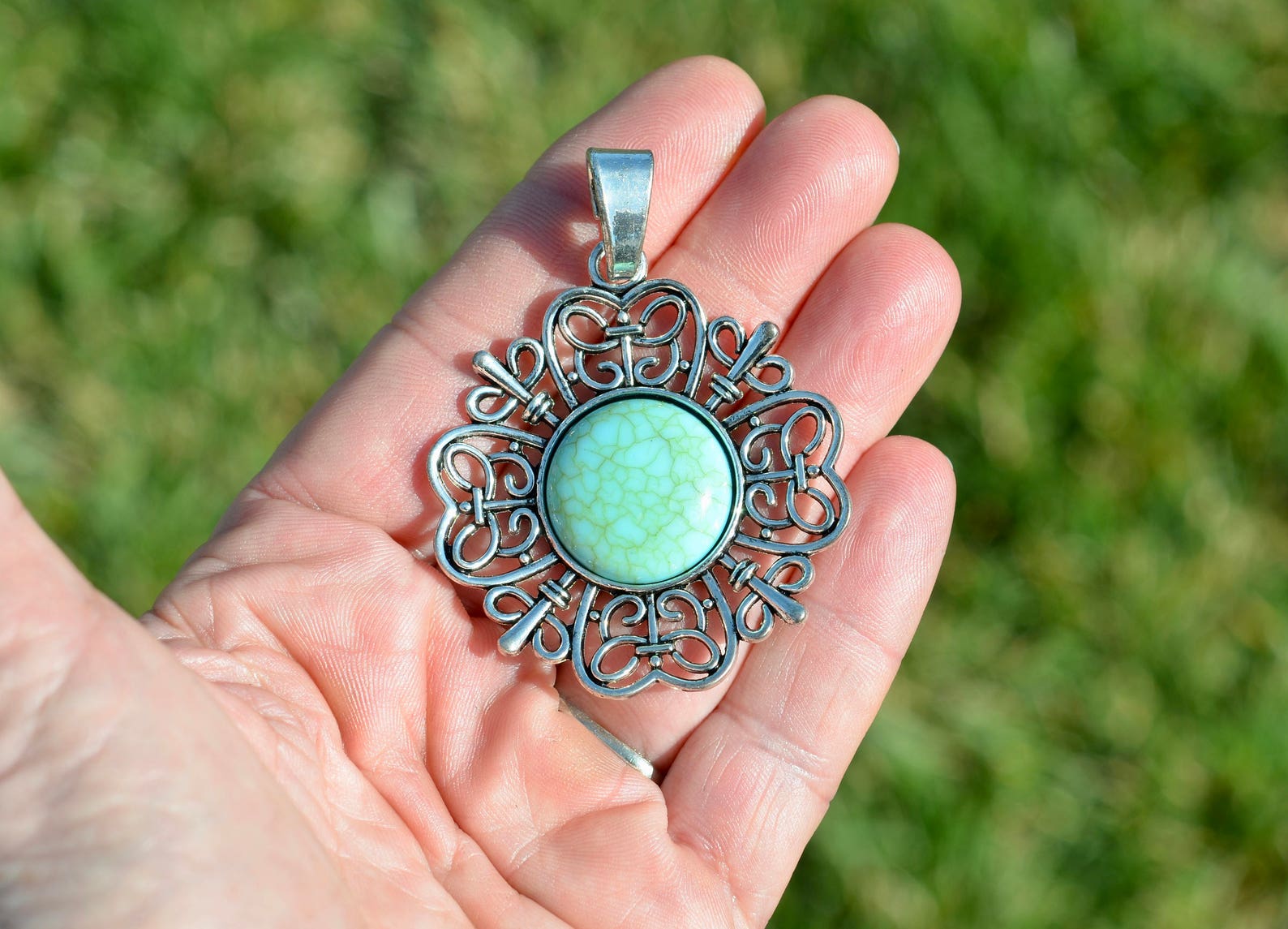 1 Decorative Imitation Turquoise Pendant SC5259 - Etsy