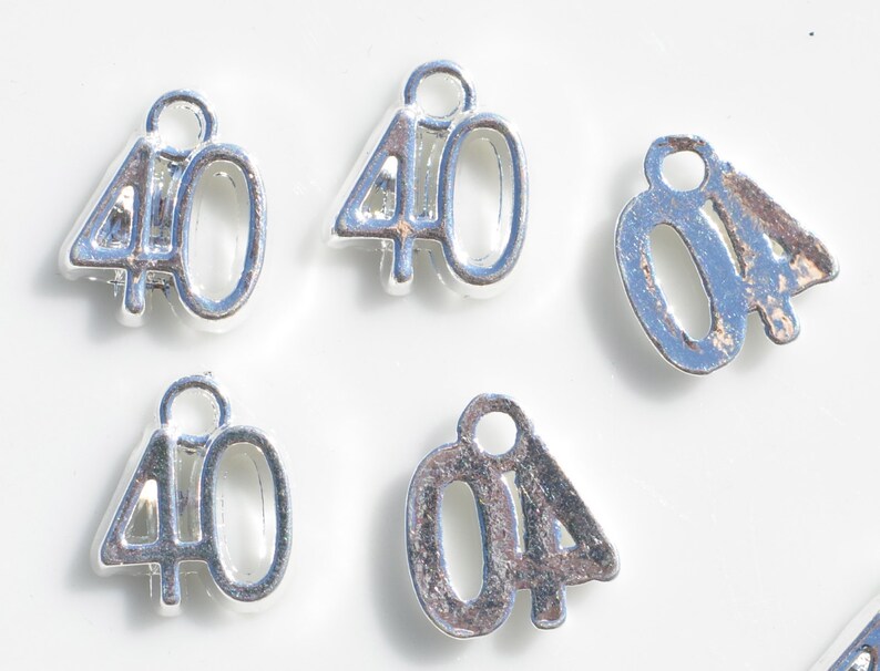 BULK 20 Number 40 Silver Tone Charms SC1275 | Etsy