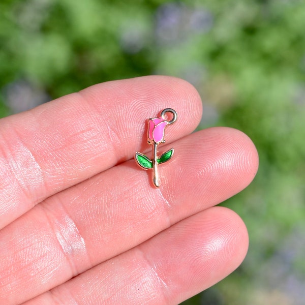 Rose Charm - Etsy