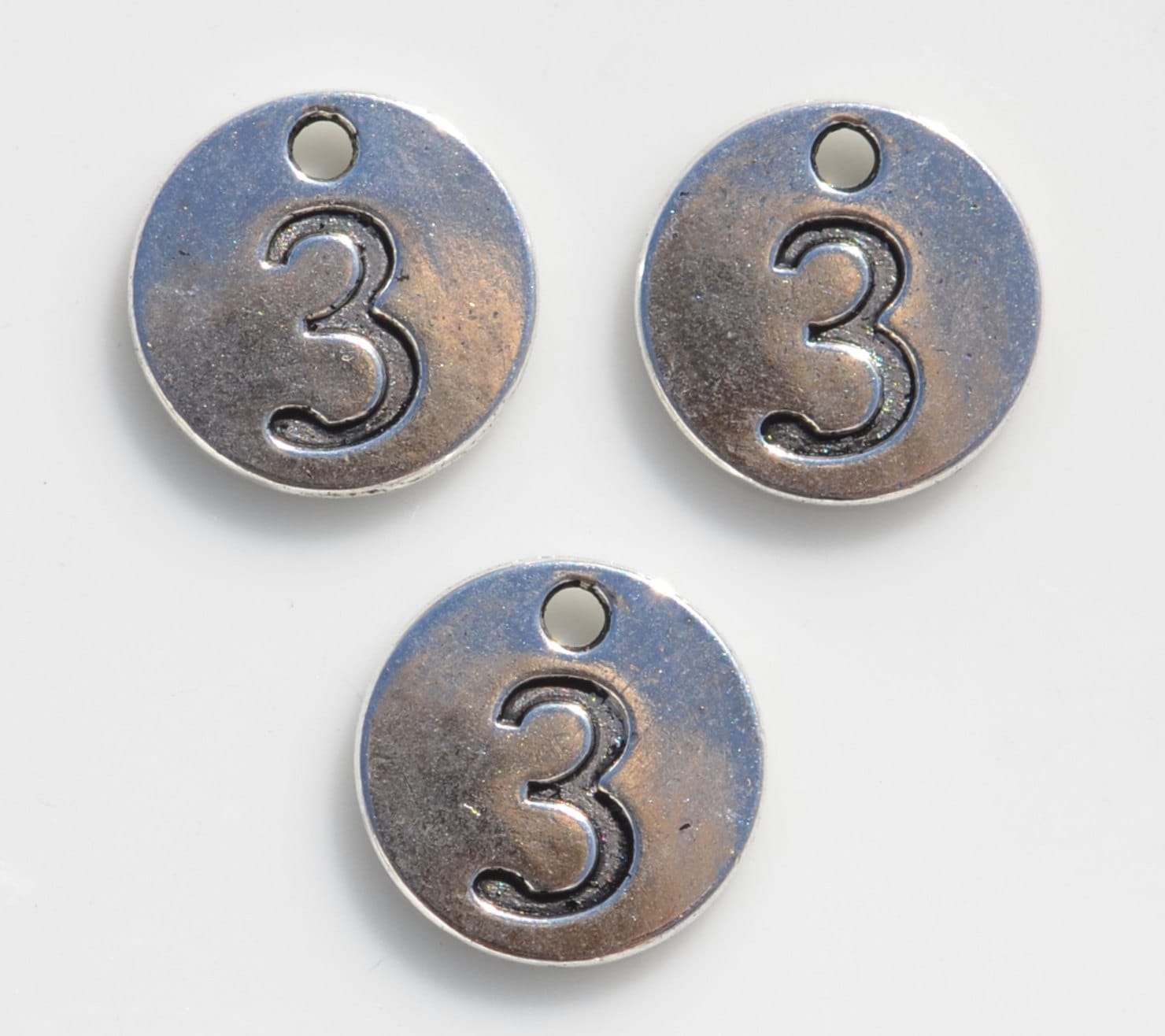 BULK 50 Silver Tone Number 3 Charms SC3731 - Etsy