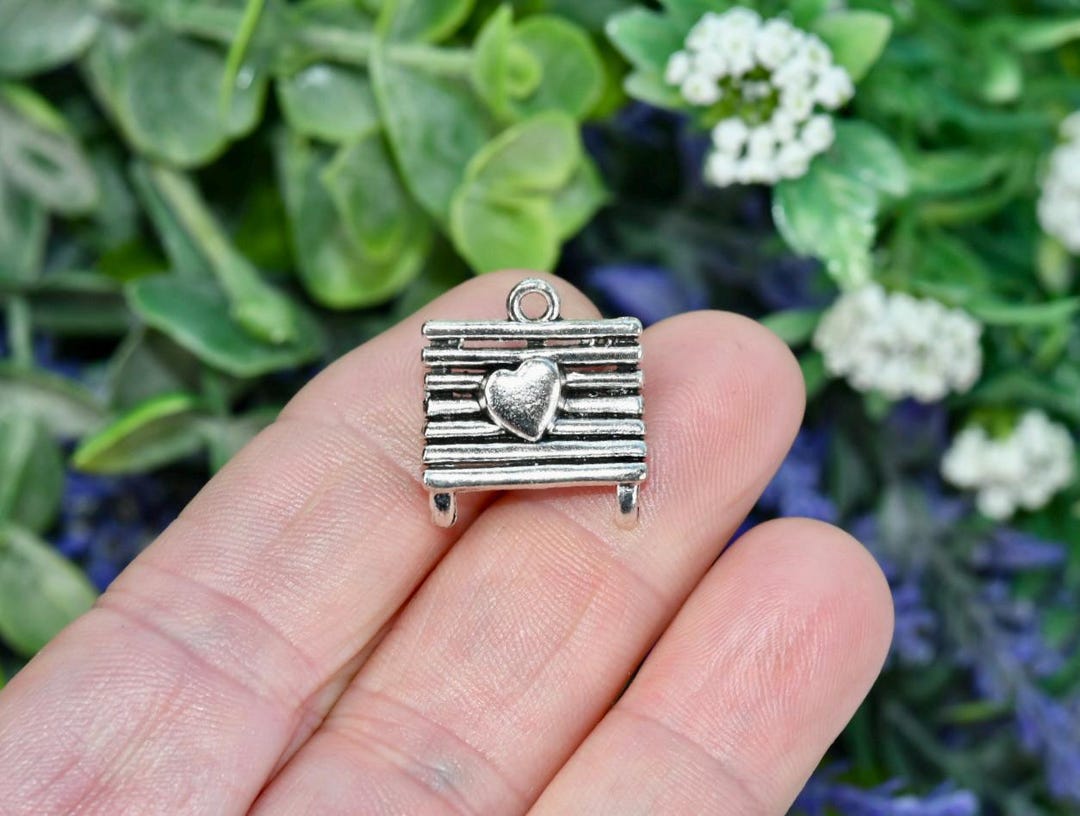 1 Park Bench With a Heart Silver Tone 3D Charms SC5509 - Etsy