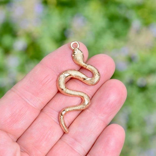 Snake Charms 3D Gold Snake Pendant Gold Tone Snake Charms - Etsy