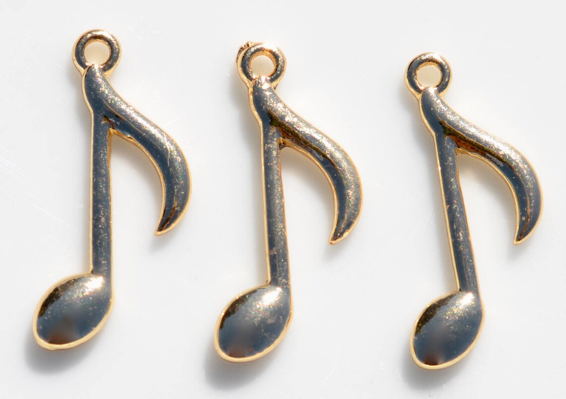 BULK 20 Music Note Gold Tone Charms GC5316 - Etsy