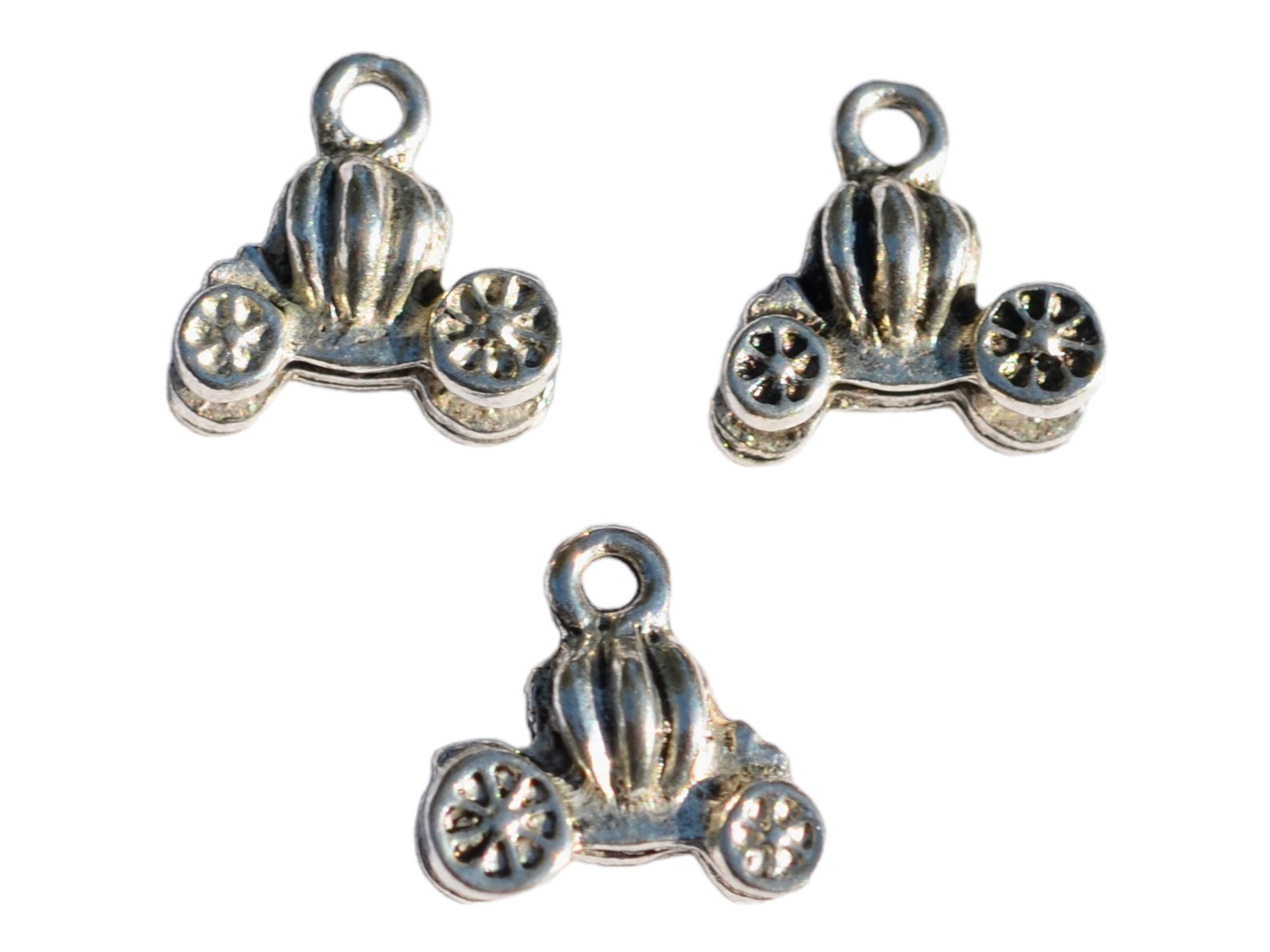 1 Pumpkin Chariot 3D Silver Tone Charm SC6556 - Etsy