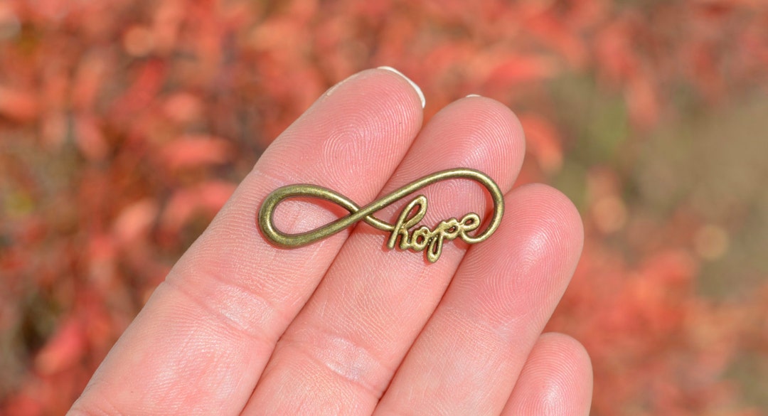BULK 20 Infinity Hope Bronze Tone Connector Charms BC3576 - Etsy