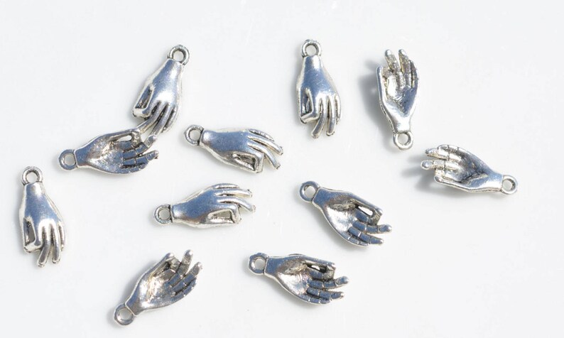 1 Hand Silver Tone Charm SC3320 - Etsy