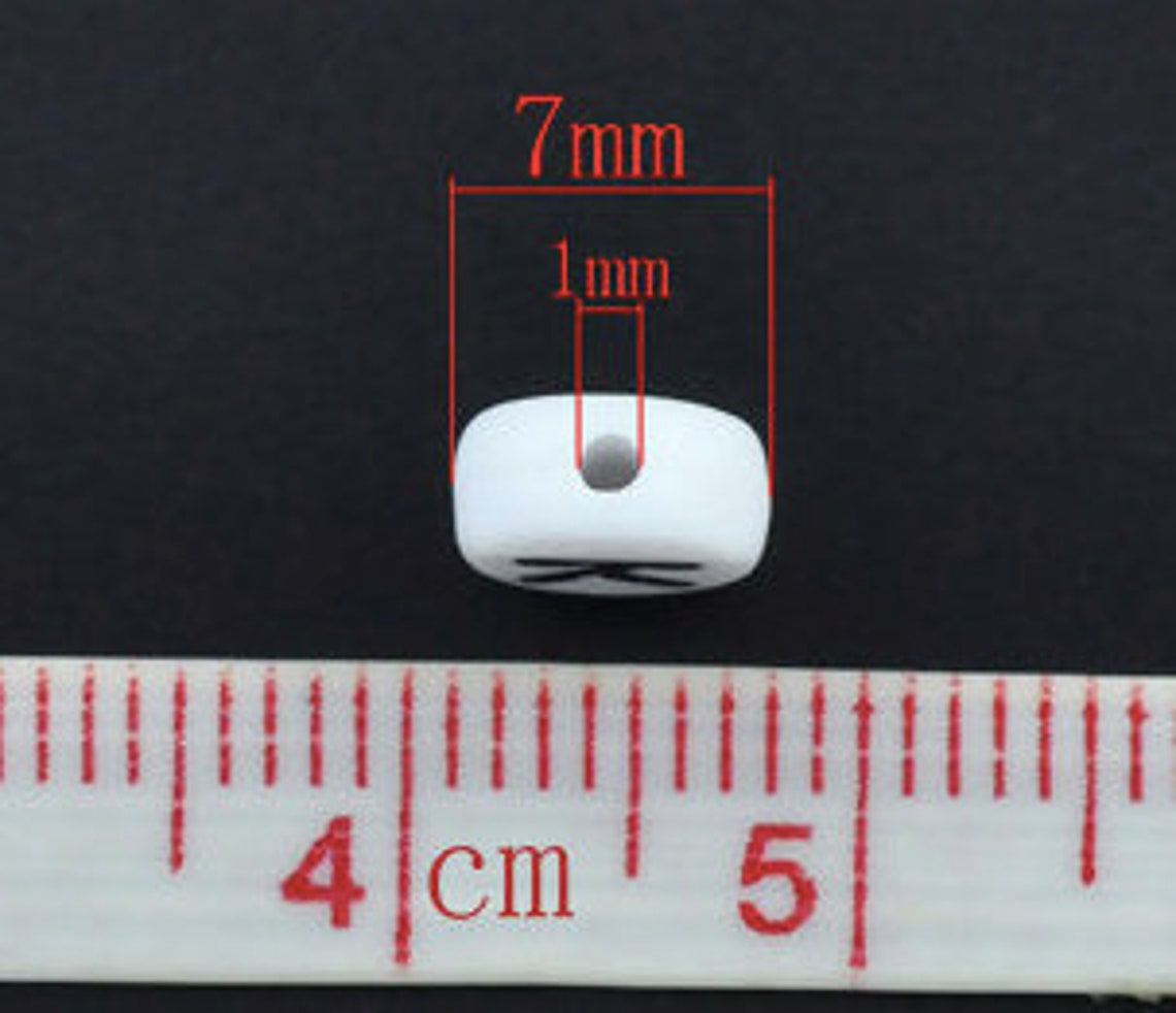 20 White Acrylic Letter K Beads, 7mm Round Alphabet Beads BD736 - Etsy
