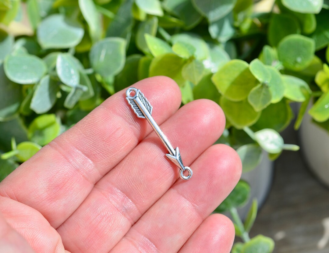 1 Arrow Connector Silver Tone Charm SC2676 - Etsy