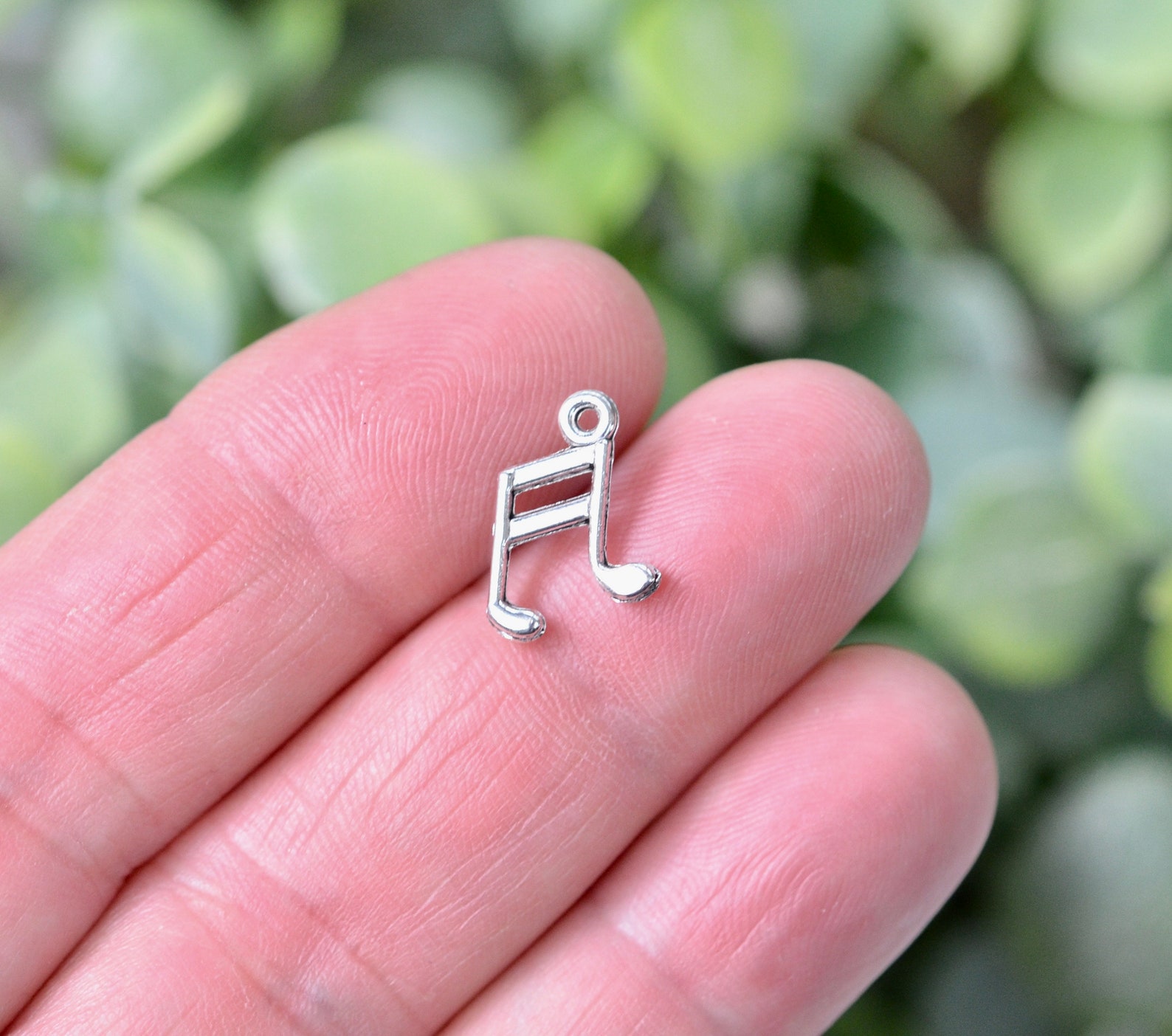 1 Music Note Silver Tone Charm SC4010 - Etsy