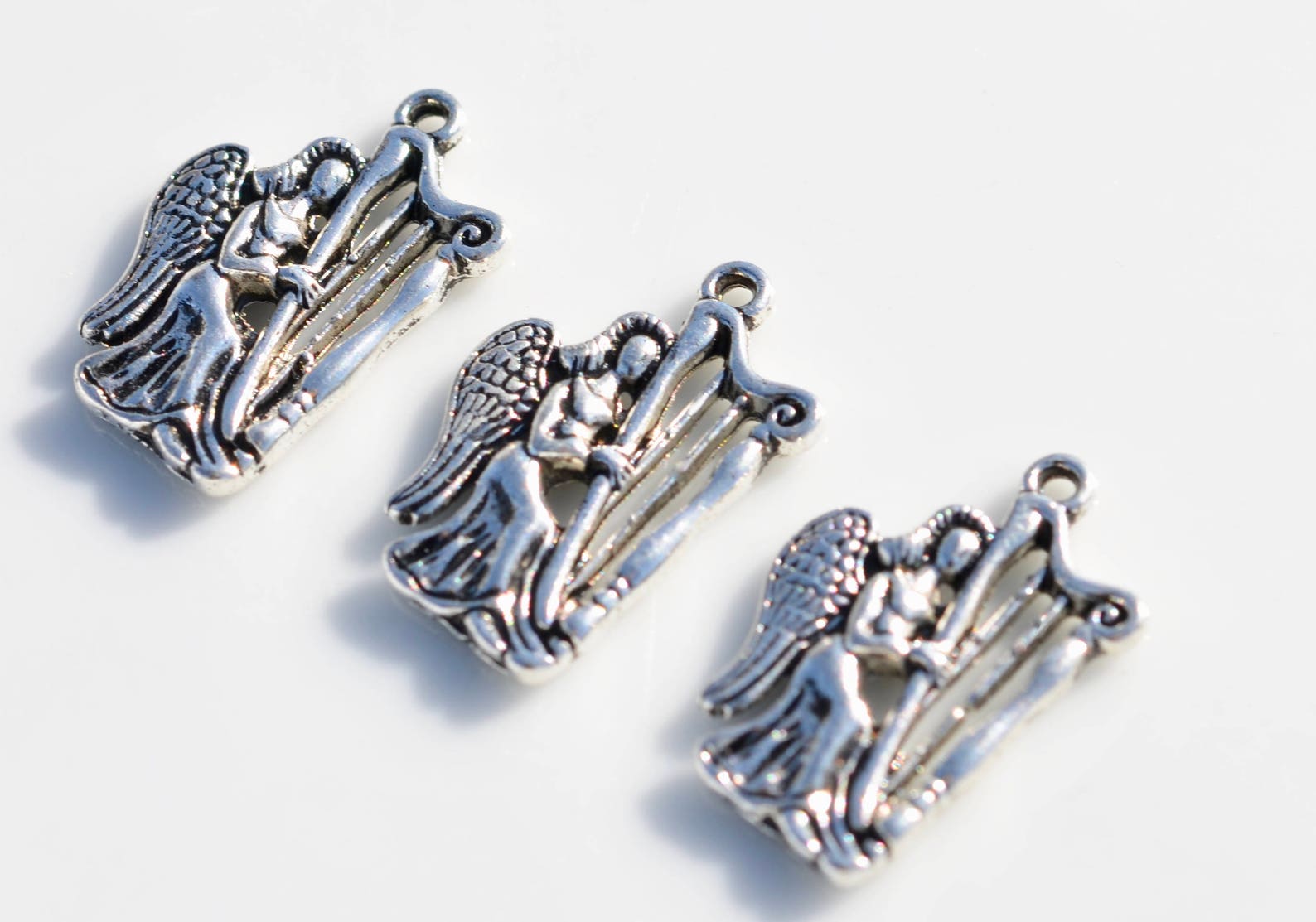 1 Angel Playing the Harp Silver Tone Charm SC1216 - Etsy