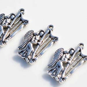 1 Angel Playing the Harp Silver Tone Charm SC1216 - Etsy