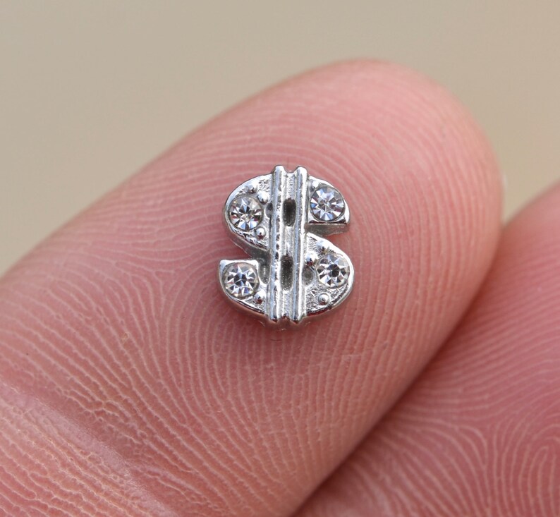 1 Memory Locket Money Dollar Sign Rhinestone Charm FL167 - Etsy