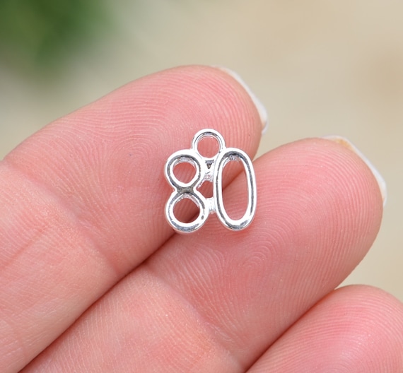 5 Number 80 Silver Tone Charms SC3323 - Etsy