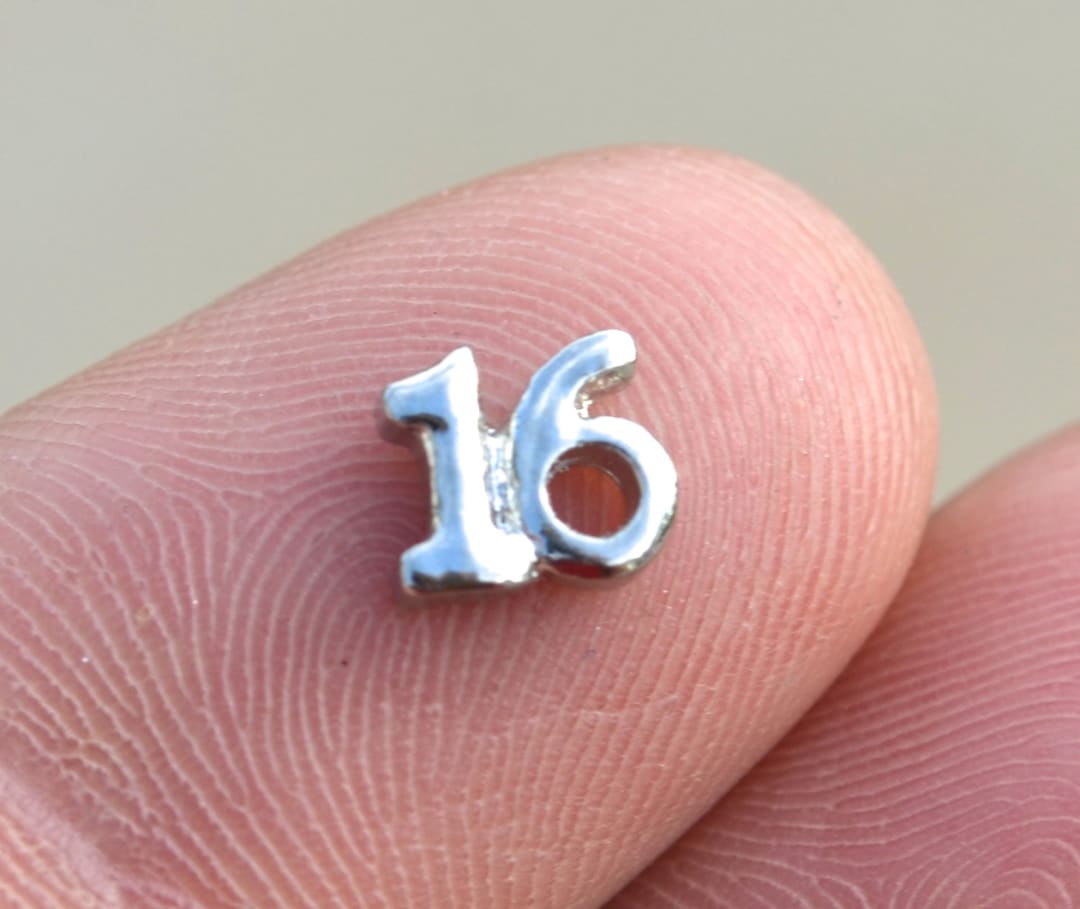 1 Memory Locket Silver Number 16 Charm FL194 - Etsy