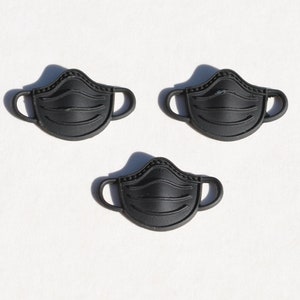 5 Black Face Mask 3D Silver Tone Charms SC3714 - Etsy
