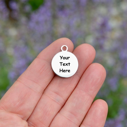 Personalized Stainless Steel Charm Laser Engraved Choose - Etsy