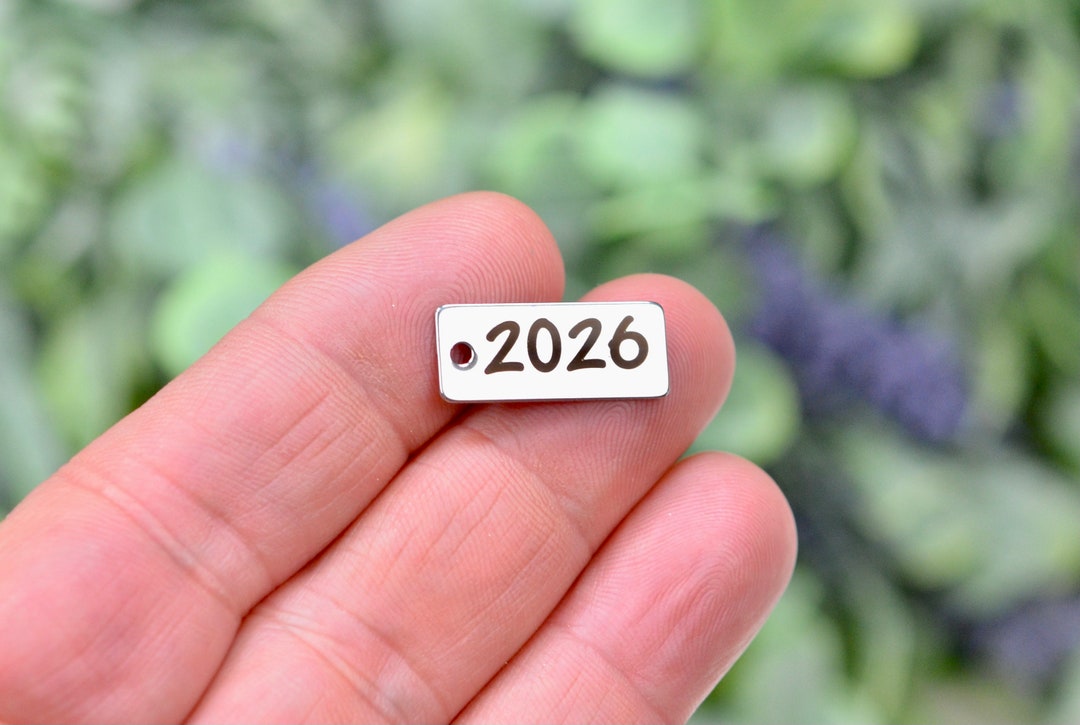 Year 2026 Custom Laser Engraved Stainless Steel Rectangle Charm CC738 ...