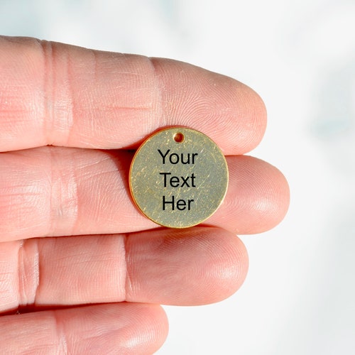 Personalized Stainless Steel Charm Laser Engraved Choose - Etsy