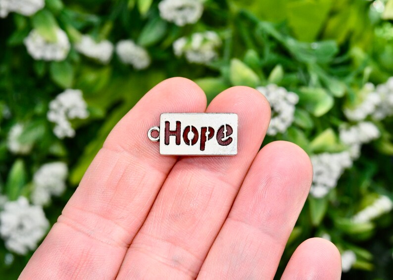 BULK 50 HOPE Silver Tone Charms SC1509 - Etsy