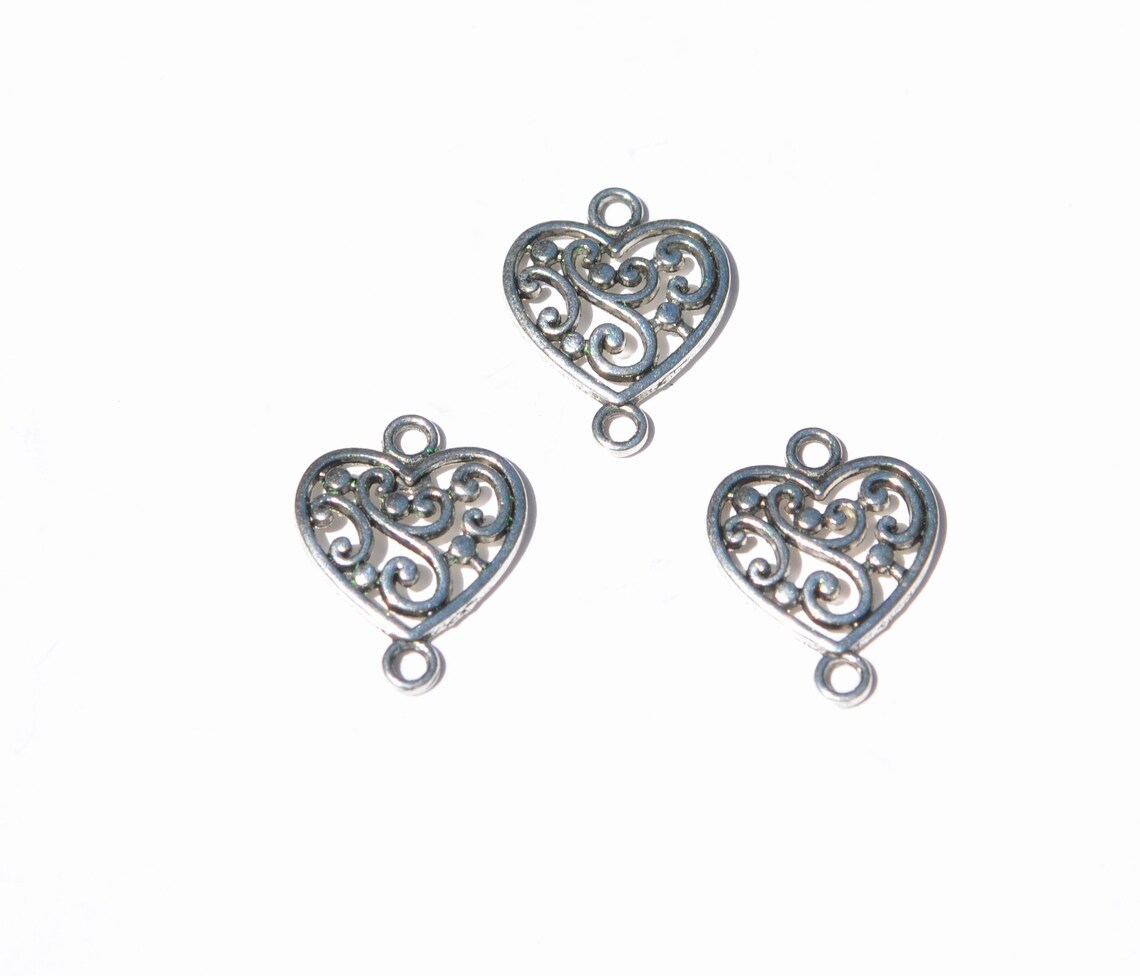 BULK 50 Heart Connector Charms SC3209 - Etsy