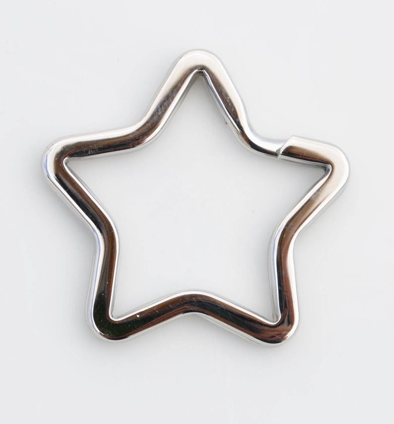 1 Stainless Steel Star Shape Split Key Ring F319 - Etsy