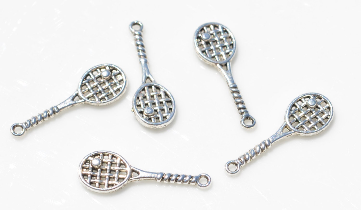 BULK 50 Tennis Racquet Silver Tone Charms SC6006 - Etsy