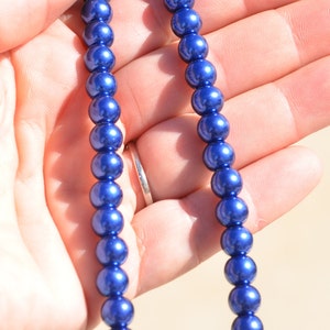 50 Deep Blue Glass 6mm Pearl Beads BD203 - Etsy