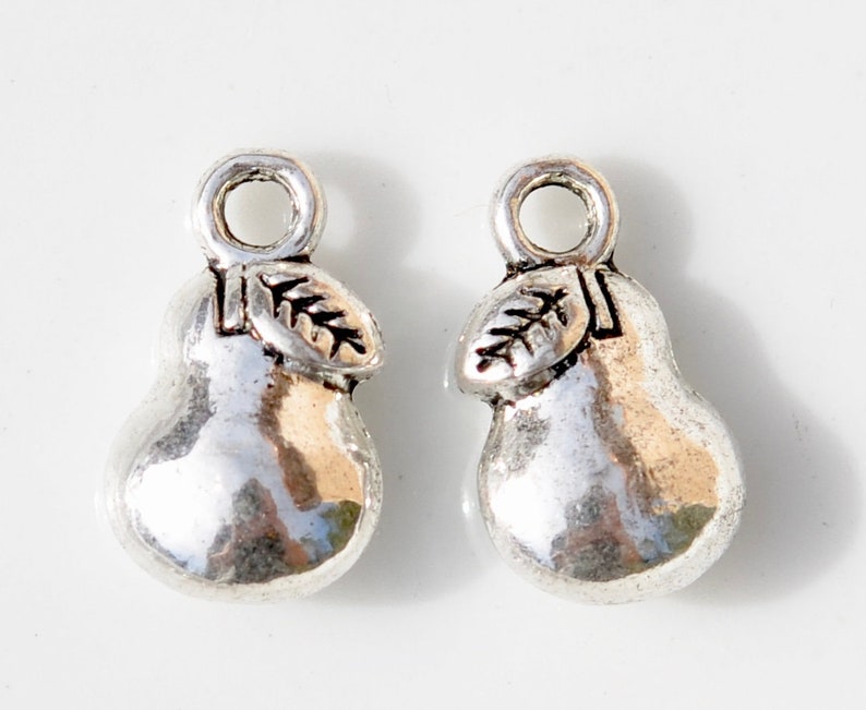 10 Pear 3D Silver Tone Charms SC2825 | Etsy