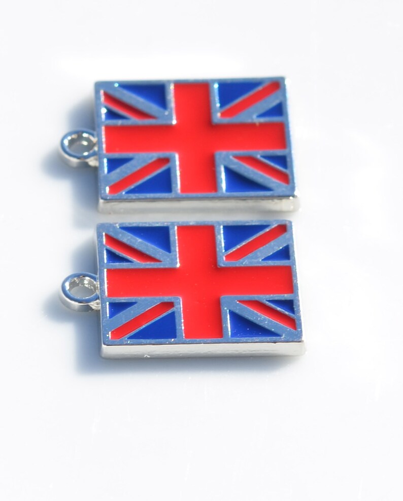 1 Royal Union Red and Blue Enamel Flag Charm SC2814 - Etsy