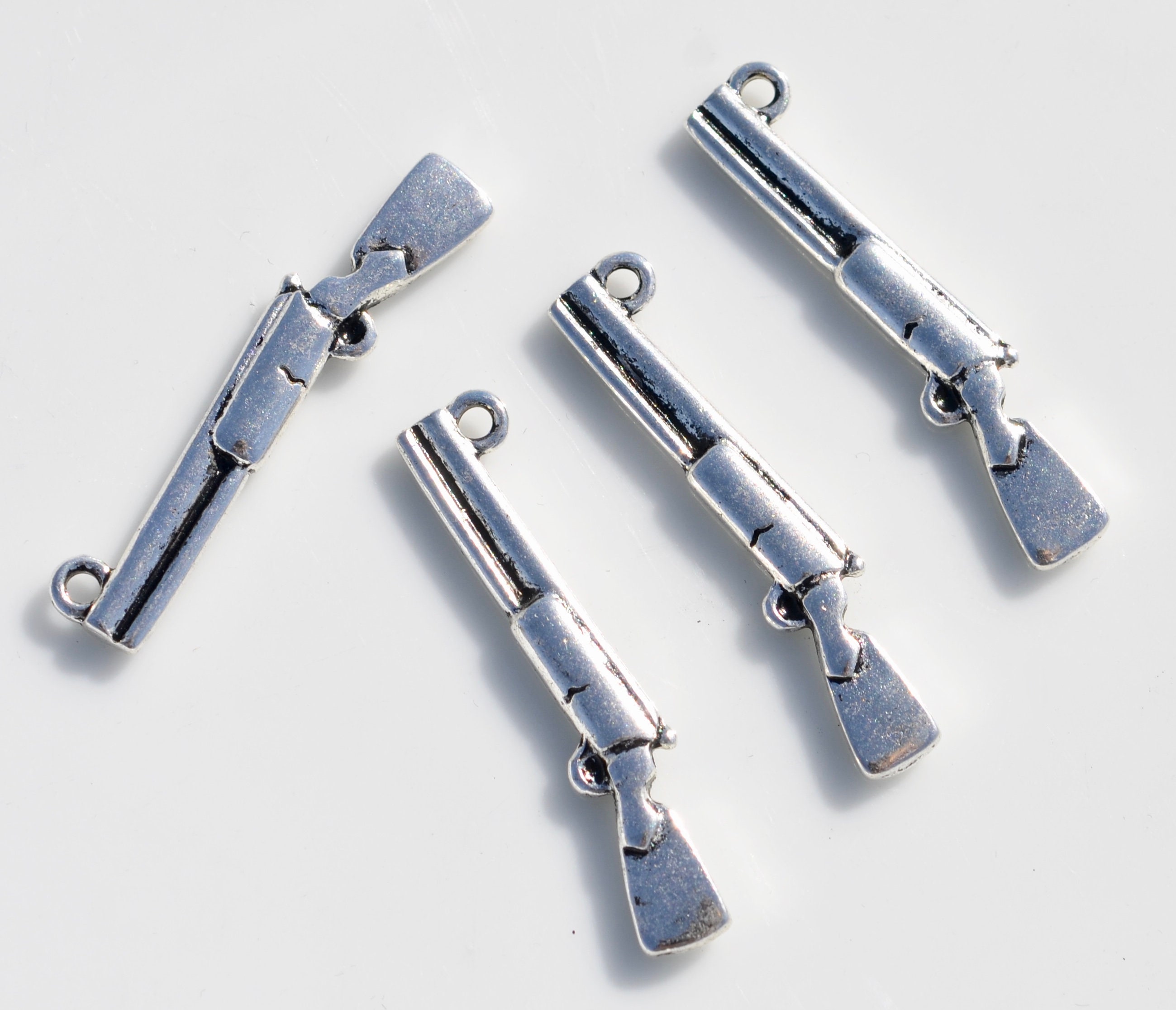 5 Rifle Gun 3D Antique Silver Tone Charms SC3958 - Etsy
