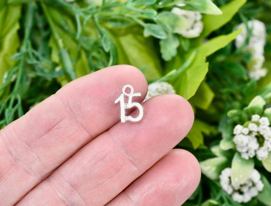 5 Number 15 Silver Tone Charms SC2302 - Etsy