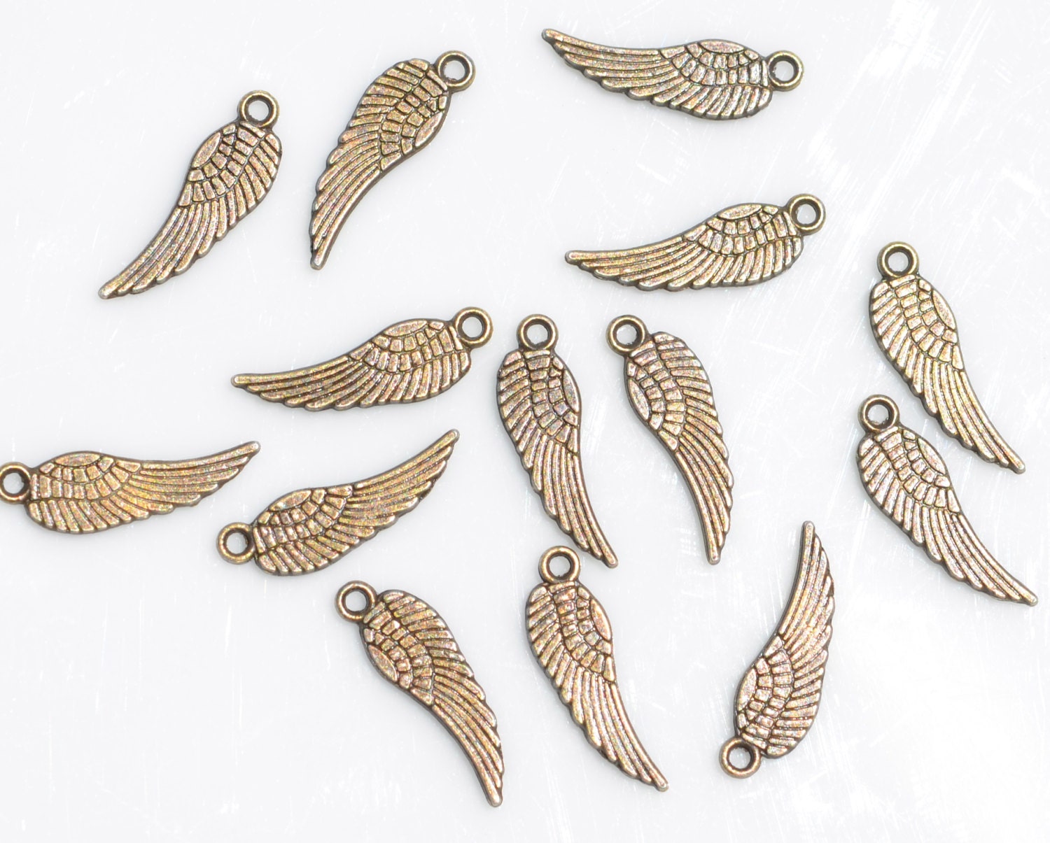 15 Tiny Wing Bronze Tone Charms BC3110 - Etsy