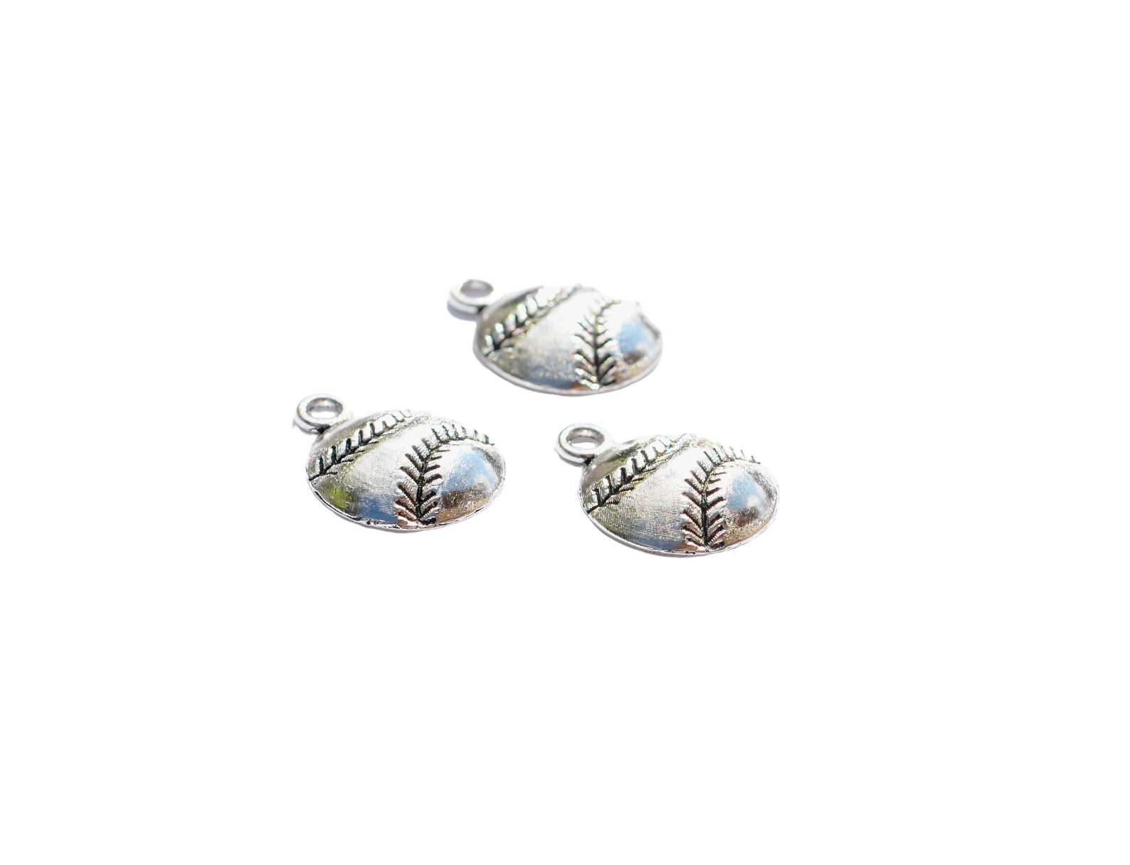 1 Baseball Silver Tone Charm SC1210 - Etsy