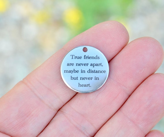 True friends are never apart 20mm Custom Laser Engraved | Etsy