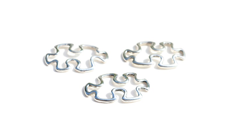 BULK 20 Puzzle Connector Piece Silver Tone Charm SC4260 - Etsy