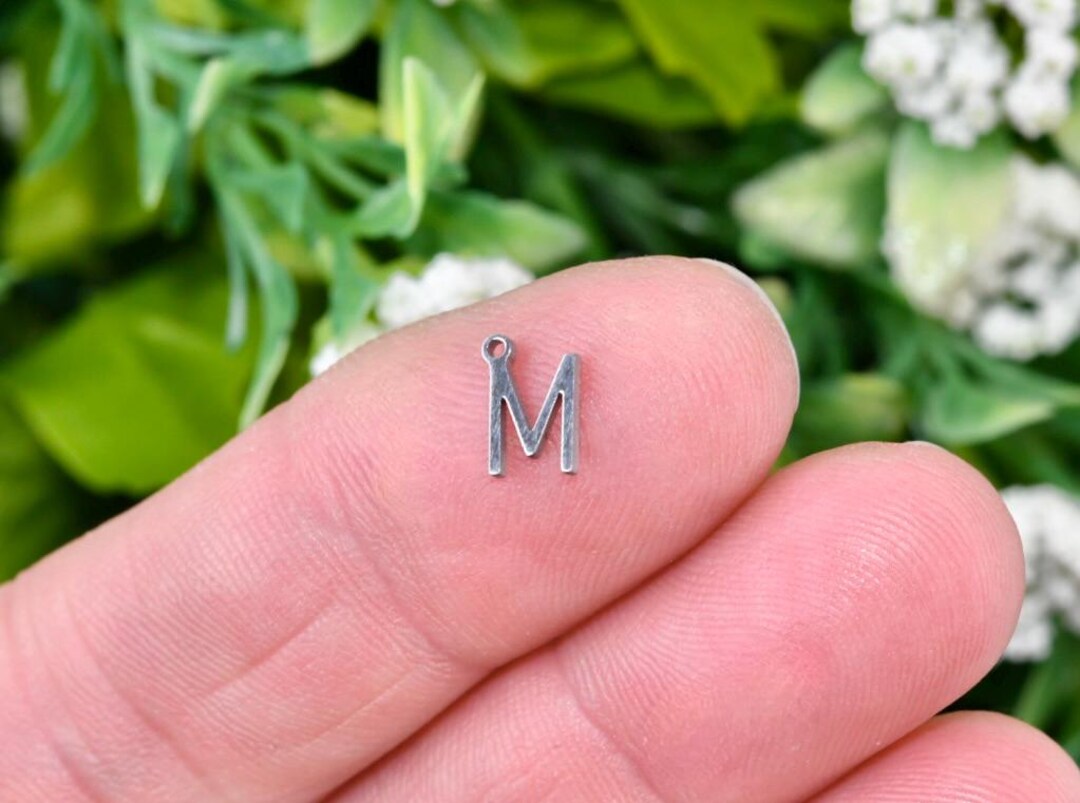 1 Stainless Steel Letter M Charm SC7124 - Etsy