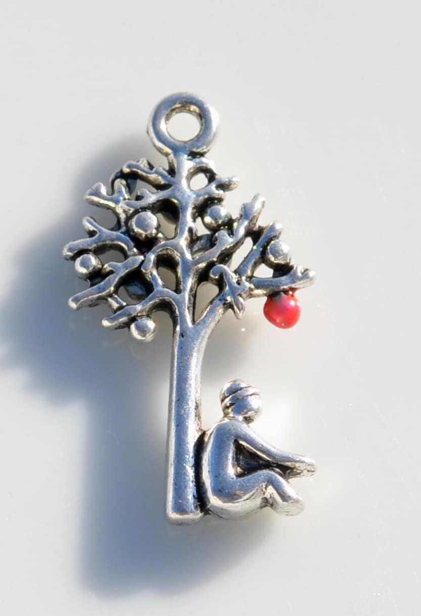 5 Man Sitting Under an Apple Tree Silver Tone Charms SC5210 - Etsy
