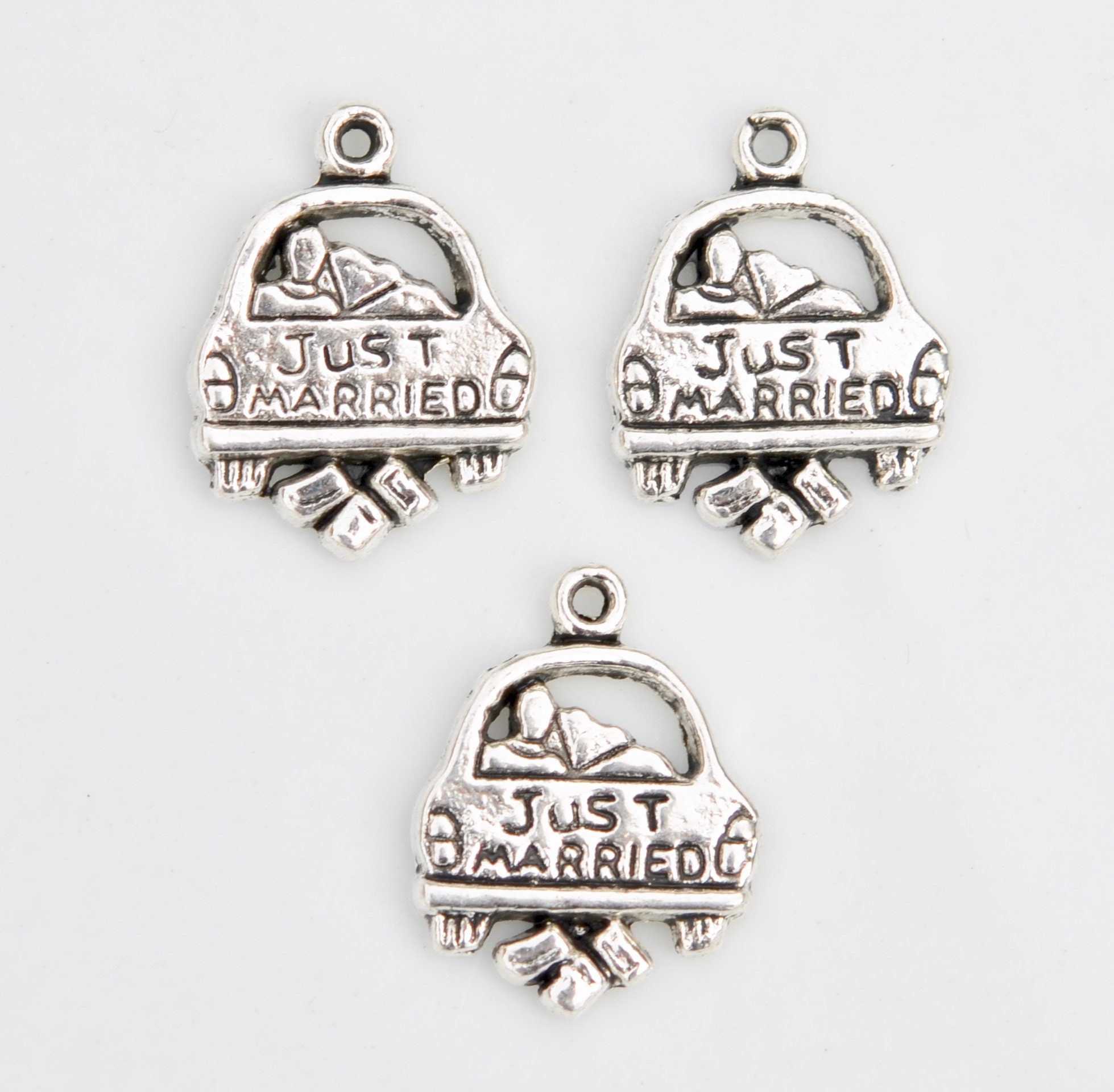 10 Just Married Silver Tone Charms SC6602 - Etsy