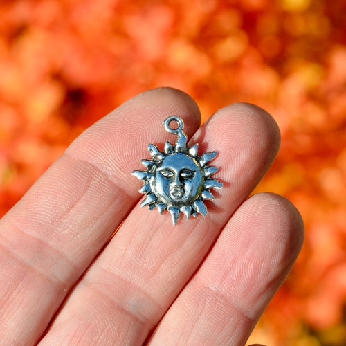 20pcs Sun Charms Celestial Charms Antique Silver Tone 25x29mm - Etsy