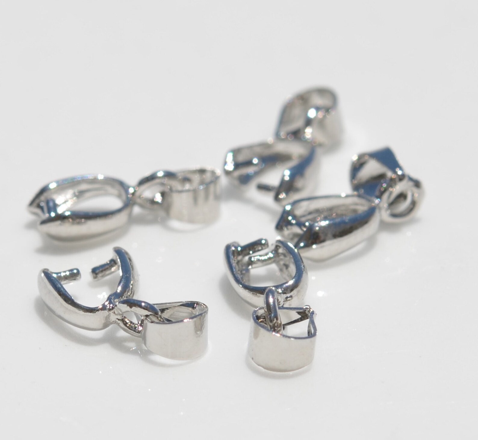 BULK 50 Bright Silver Plated Pinch Clip 15mm Bail F670 - Etsy