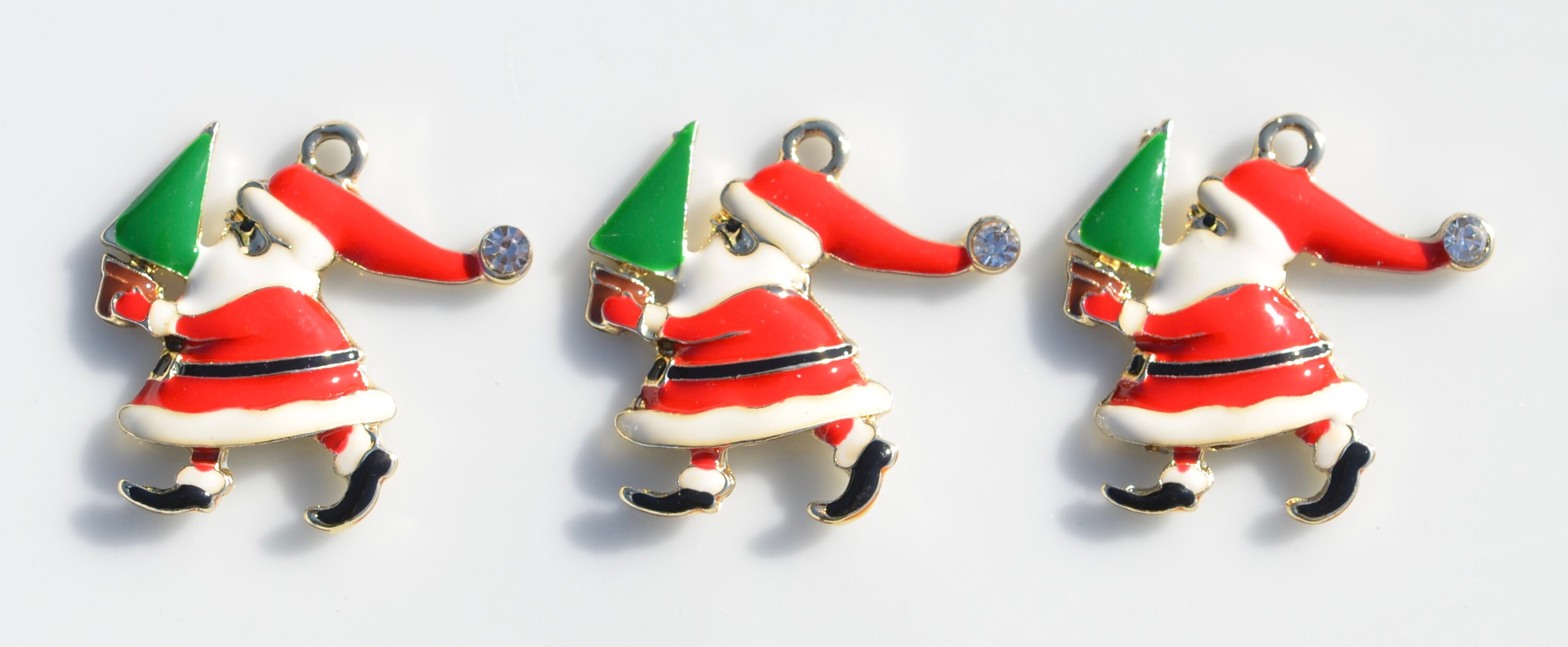 BULK 20 Red and White Enamel Santa Claus Charms GC1925 - Etsy